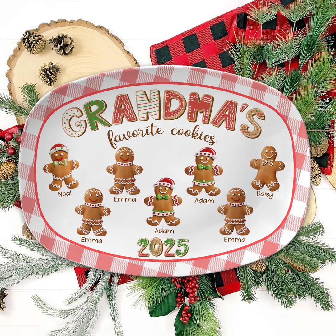 Personalized Grandma's Favorite Cookies Platter, Custom Gingerbread ...