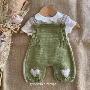 Strawberry Overalls Knitting Pattern Set | Baby Overalls Knitting ...