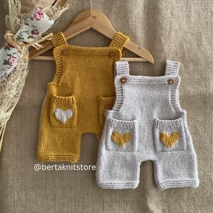 Little Heart Overalls Knitting Pattern | Baby Overalls Knitting ...