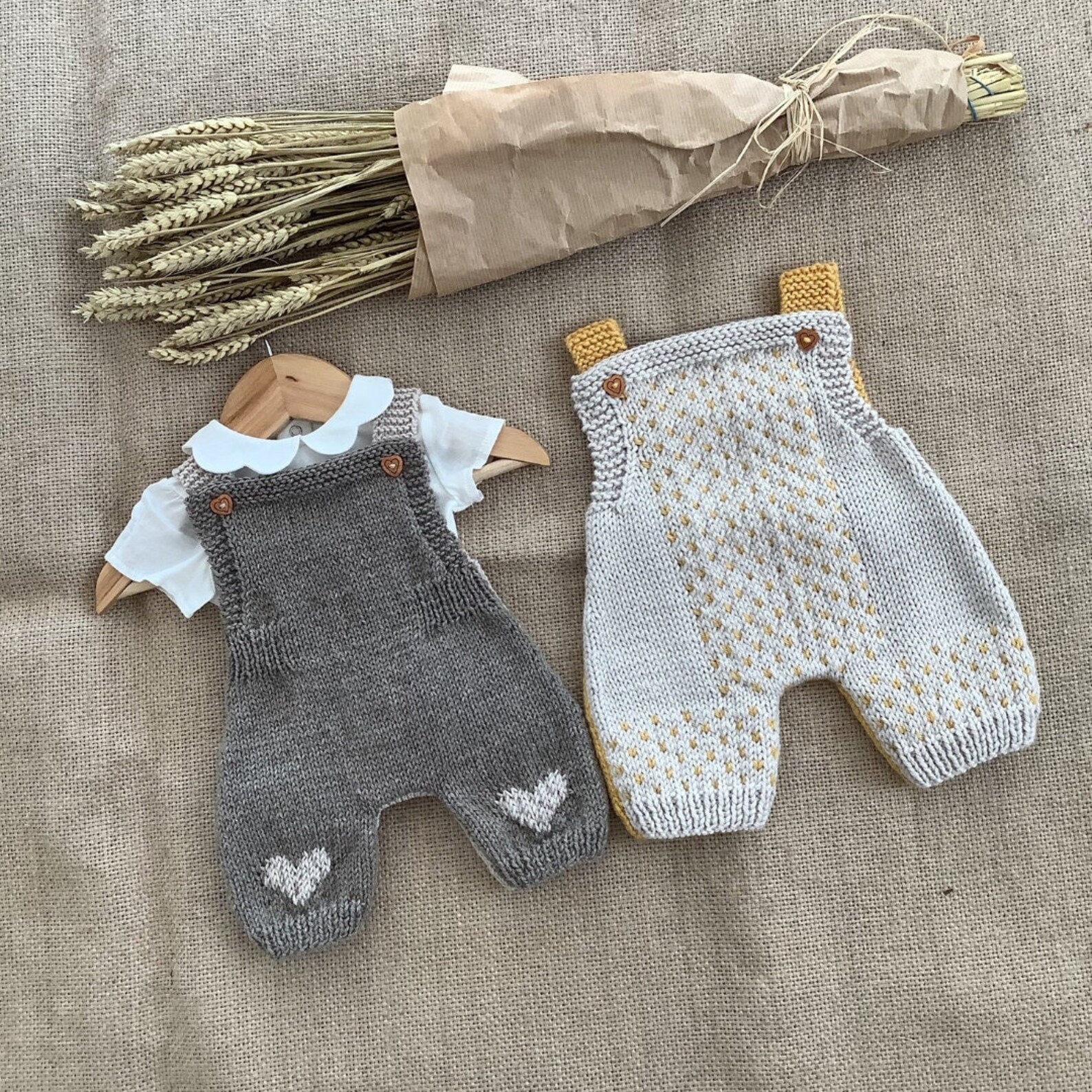 Strawberry Overalls Knitting Pattern Set baby Romper Knitting - Etsy