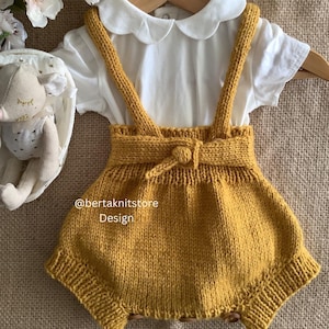 Stork Bloomers Knitting Pattern | Baby Overalls Knitting Pattern | Baby ...