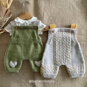 Strawberry Overalls Knitting Pattern Set baby Romper Knitting Pattern ...