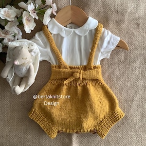 Stork Bloomers Knitting Pattern | Baby Overalls Knitting Pattern | Baby ...