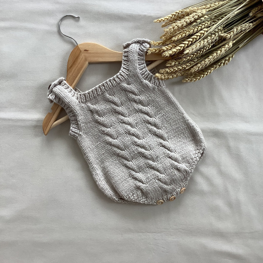 Cable Knit Baby Romper Knitting Pattern | Downloadable PDF | 0-24 ...
