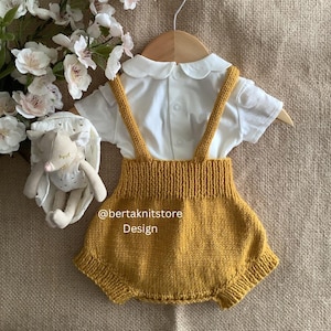 Stork Bloomers Knitting Pattern | Baby Overalls Knitting Pattern | Baby ...
