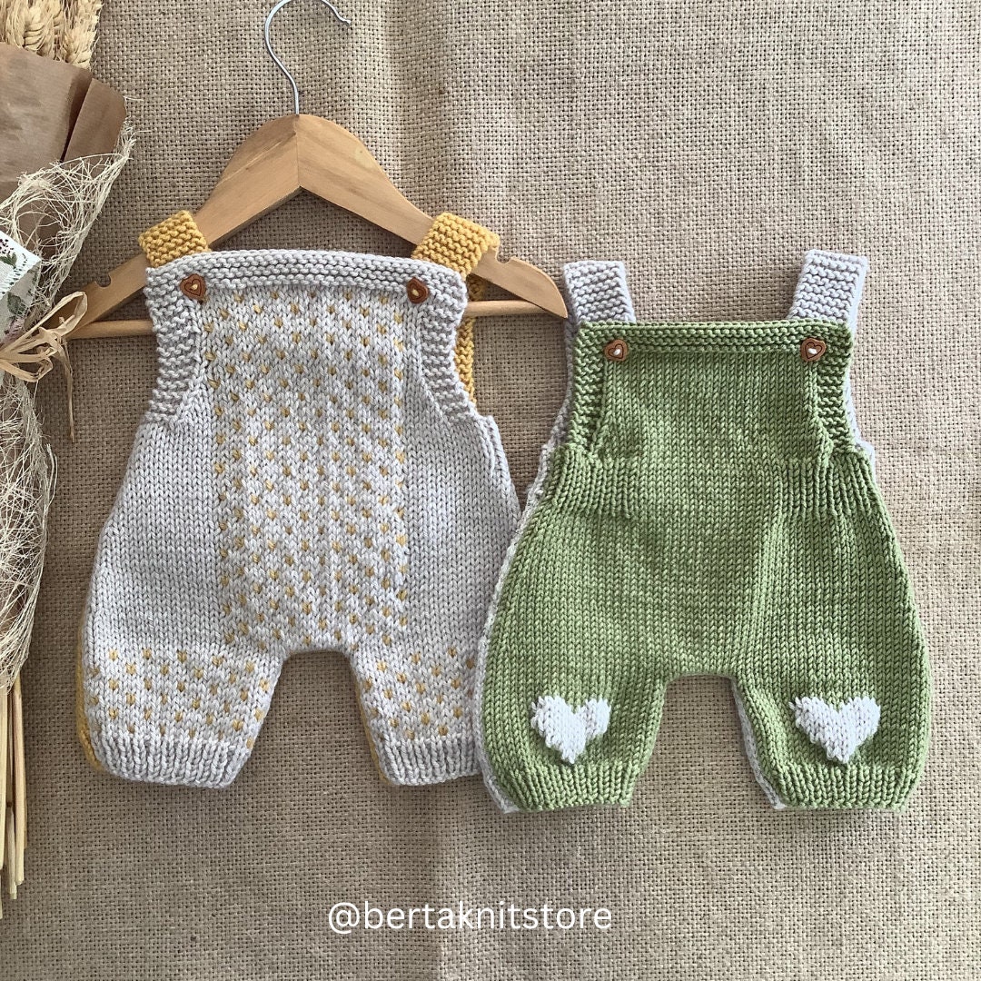 Strawberry Overalls Knitting Pattern Set baby Romper Knitting Pattern ...