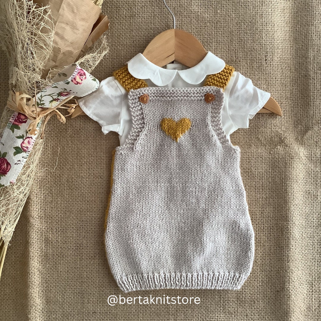 Little Heart Baby Dress Knitting Pattern | 0-24 Months | Downloadable ...