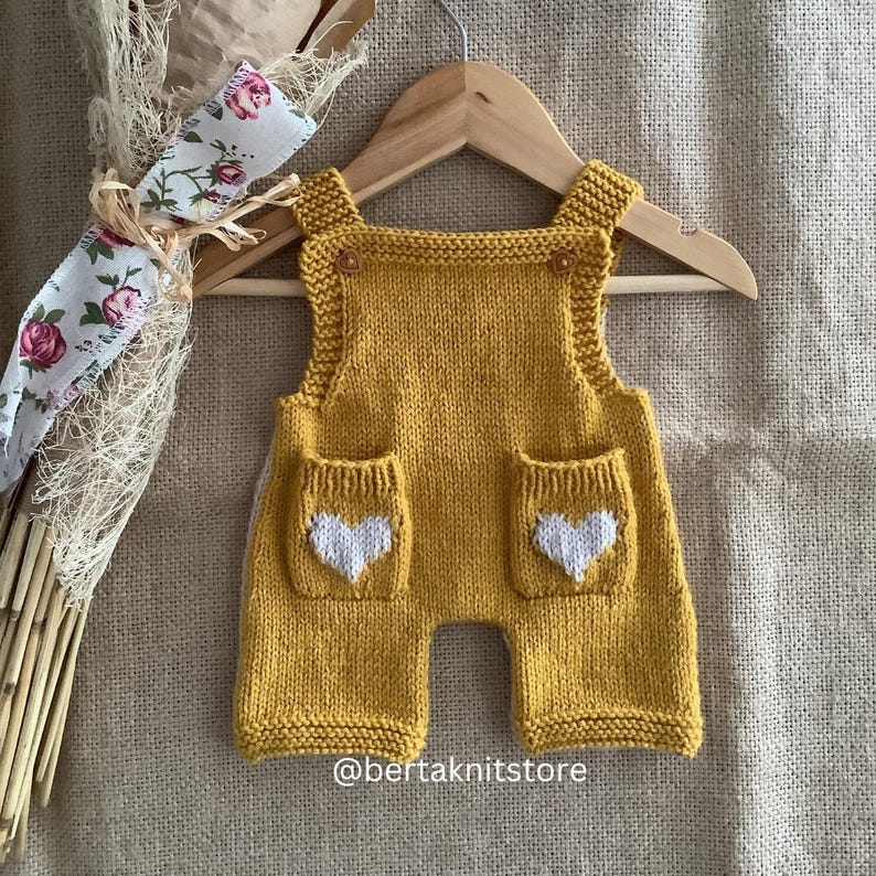 Molde de tricô para macacão e vestido Little Heart | Conjunto em PDF ...