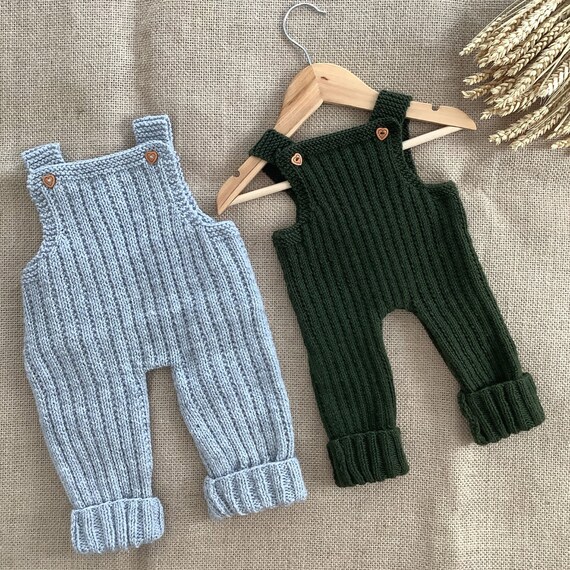 Knitting Pattern Baby Dungarees Bobble Edged Angel Top And Dress