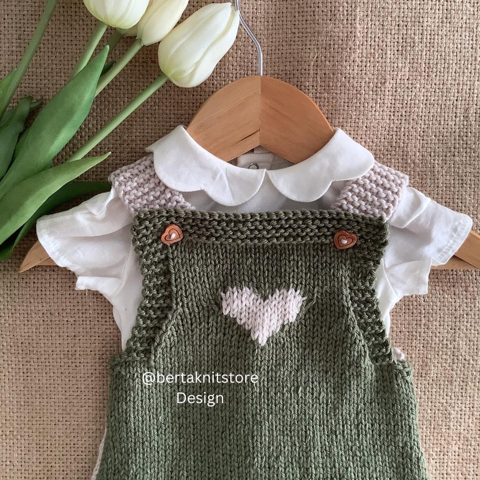 Little Heart Baby Dress Knitting Pattern | 0-24 Months | Downloadable ...