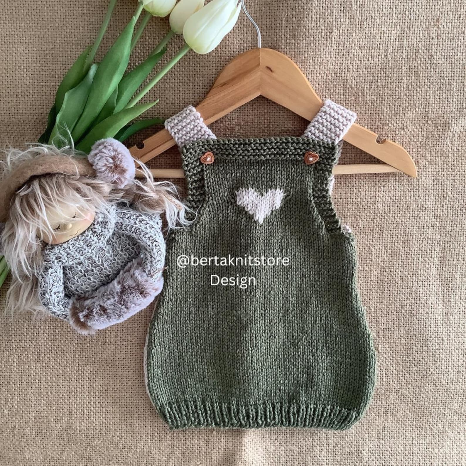 Little Heart Baby Dress Knitting Pattern | 0-24 Months | Downloadable ...