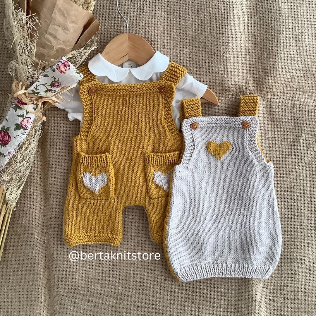 Molde de tricô para macacão e vestido Little Heart | Conjunto em PDF ...