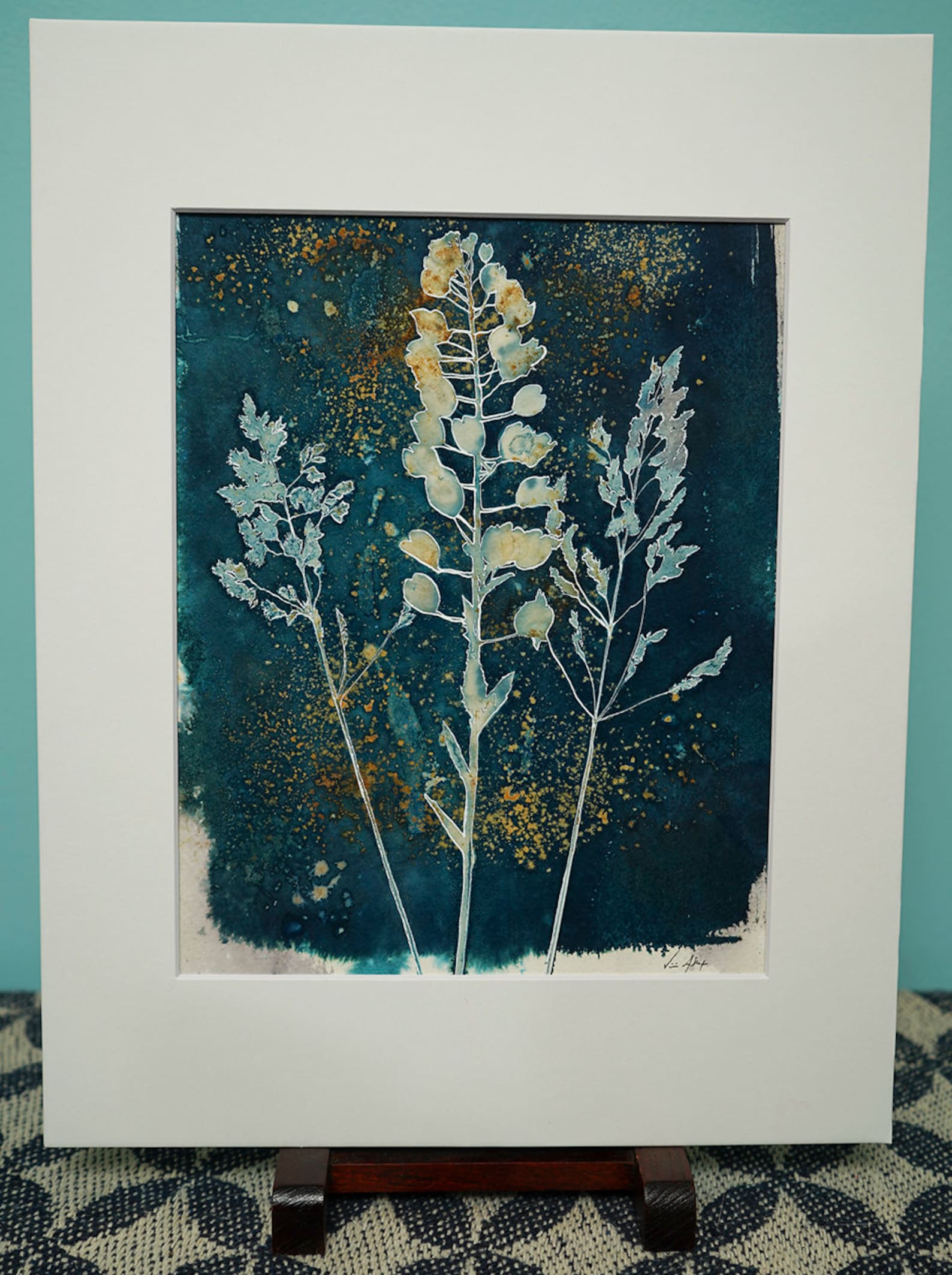 Original Cyanotype and Ink Spring Mix Signed and Matted - Etsy