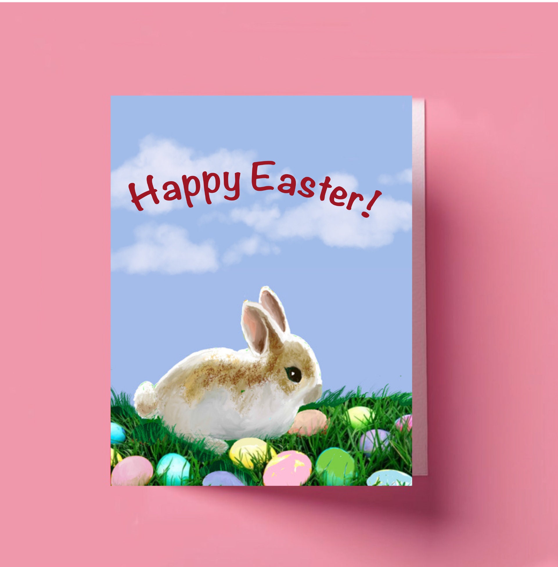 Happy Easter Bunny, Printable Easter Wall Hanging, Printable Easter ...