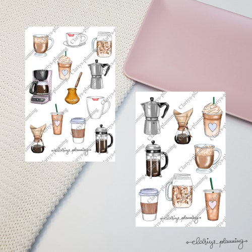 Coffee Sticker Sheet Cozy Coffee Planner Stickers Planner - Etsy