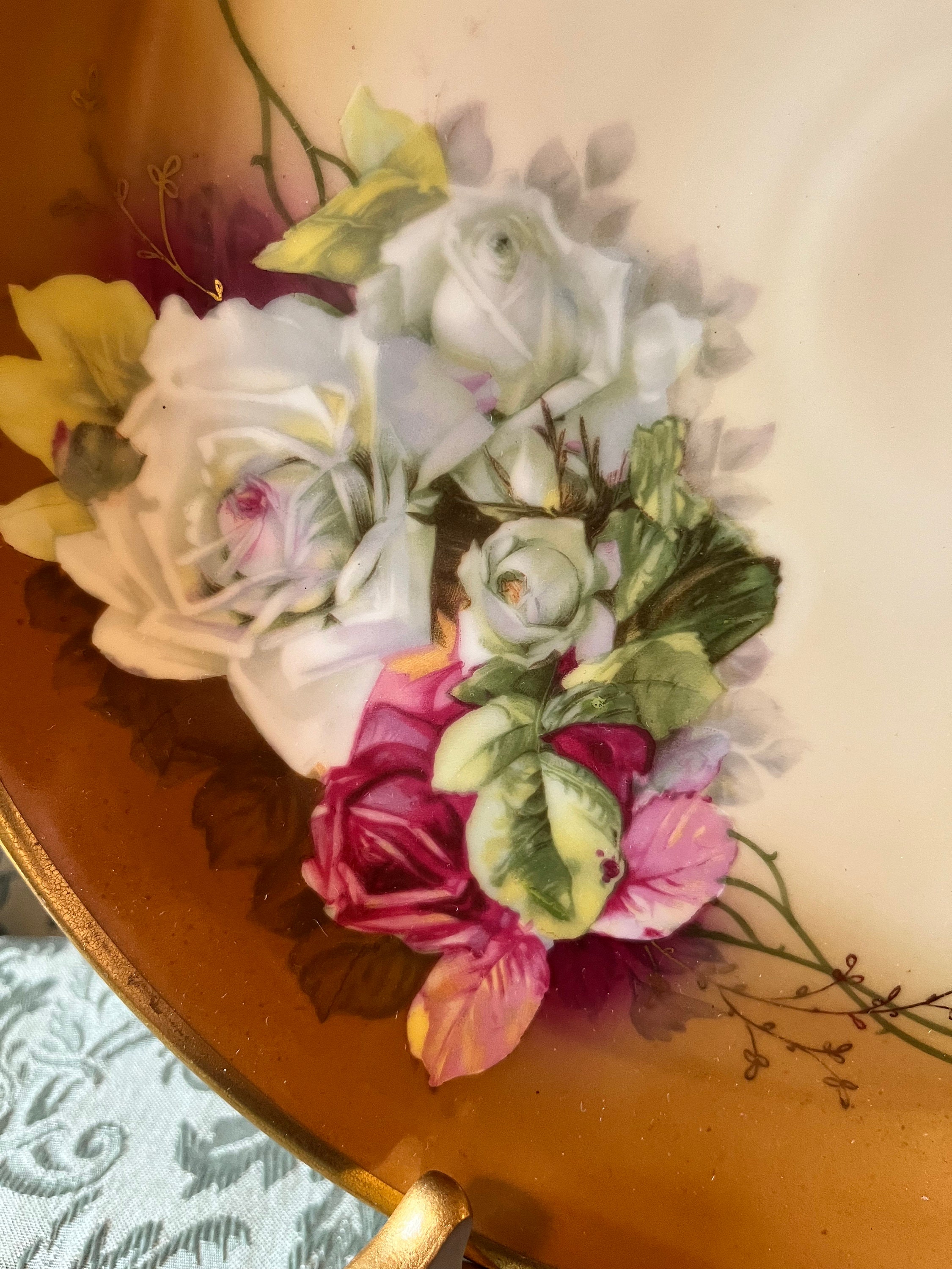 Vintage "royal Munich" Hand-painted Porcelain Platter With Roses - Etsy