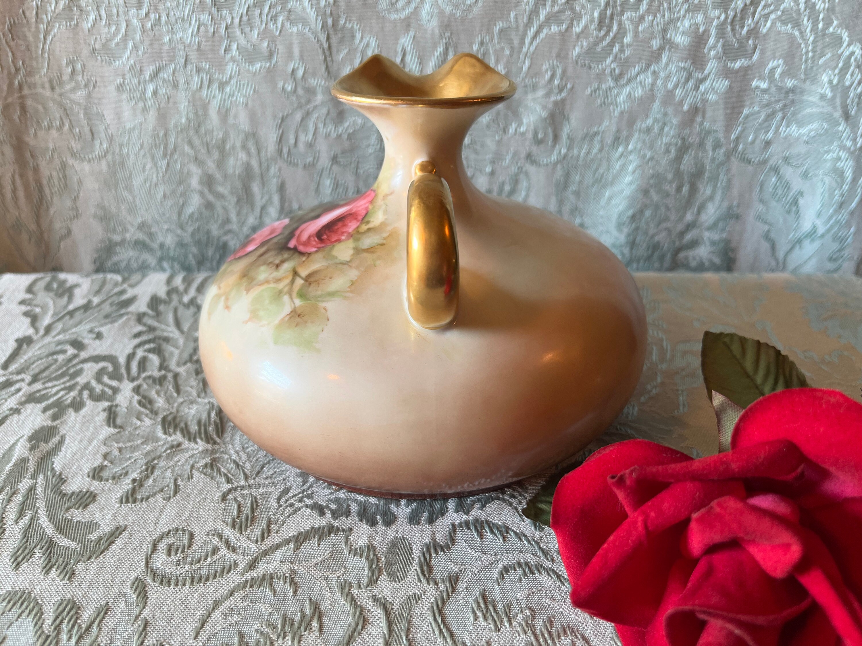 Vintage "royal Austria" Hand-painted Porcelain Squat Pitcher With Roses ...