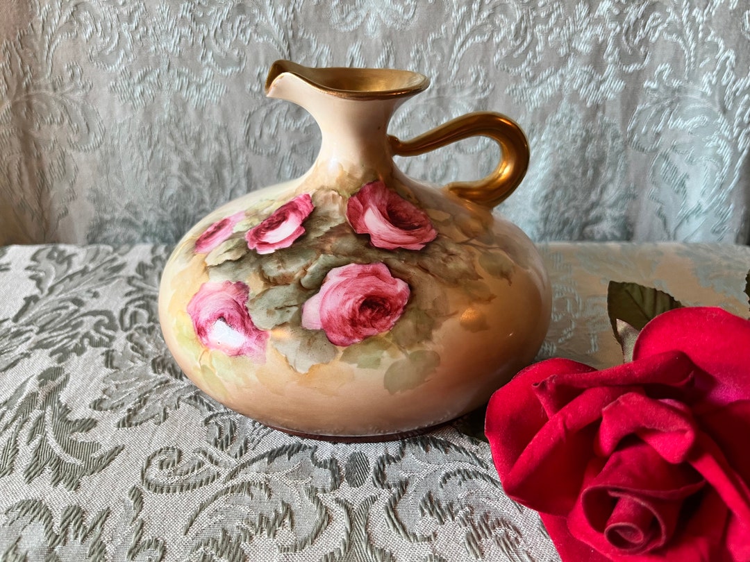 Vintage "royal Austria" Hand-painted Porcelain Squat Pitcher With Roses ...