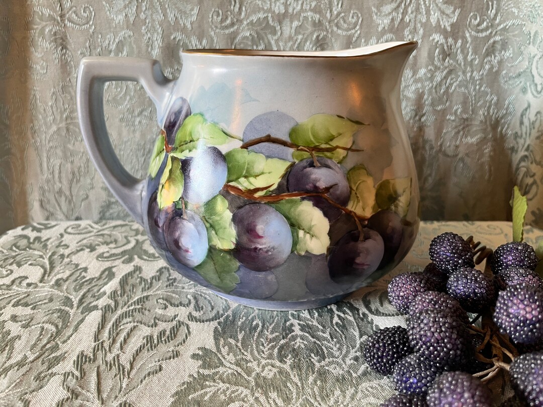 Vintage william Guerin Limoges Hand-painted Porcelain Cider Pitcher ...