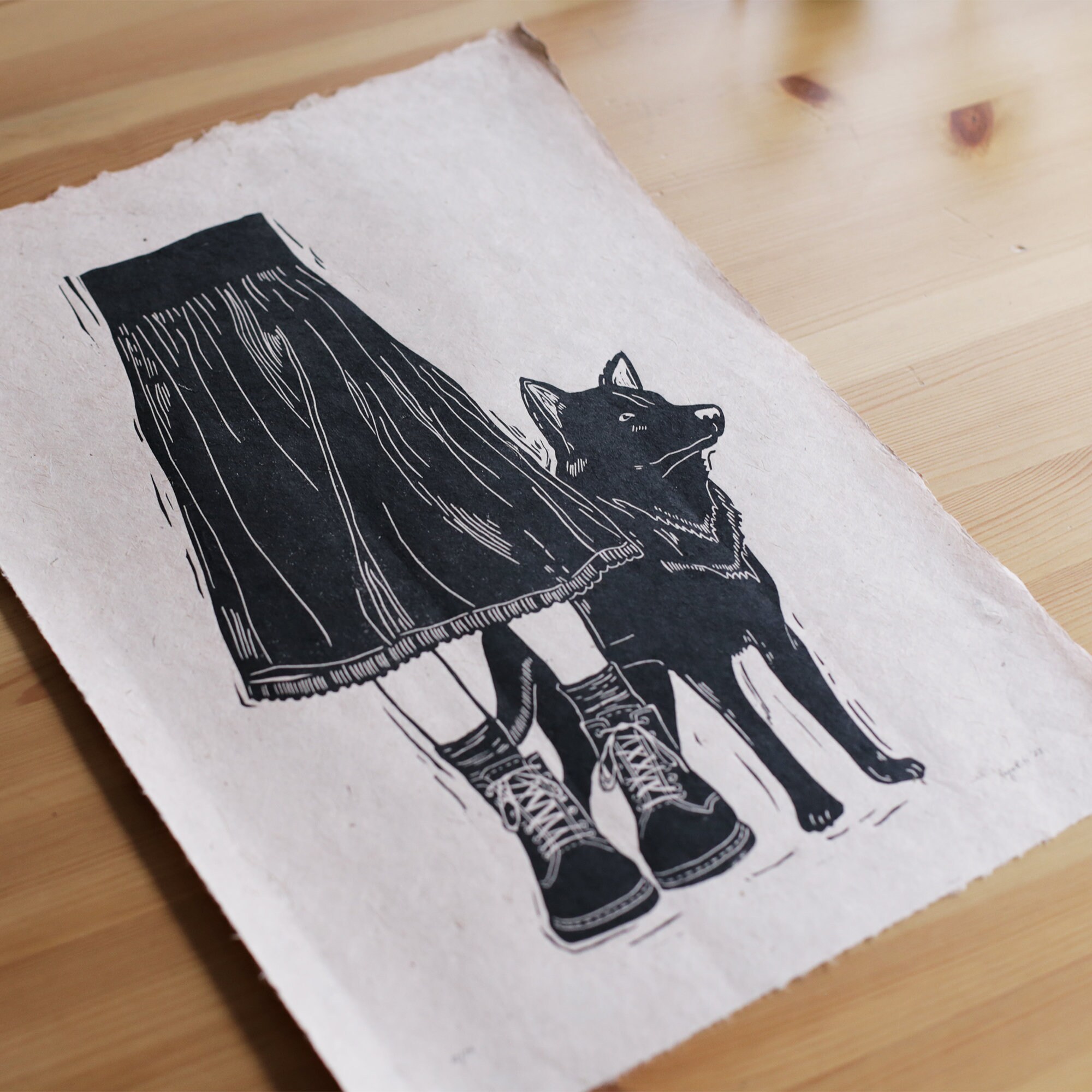 Dog Original Linocut Print Printmaking Limited Edition - Etsy