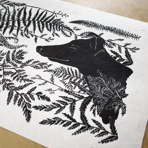 Dog Original Linocut Print Inspired by Walking in the Wild ...
