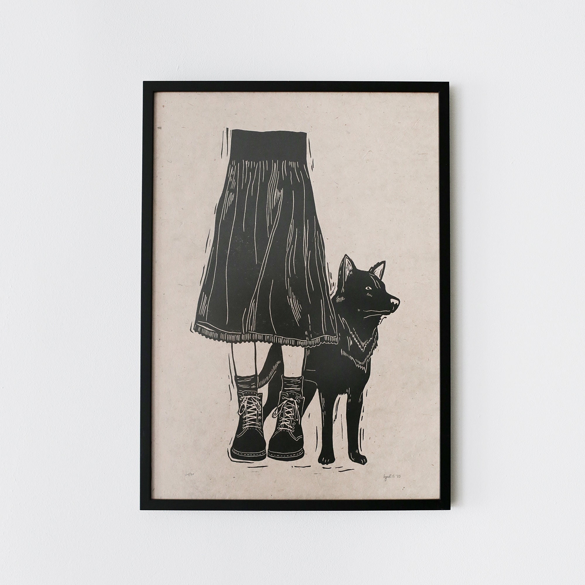 Dog Original Linocut Print Printmaking Limited Edition - Etsy