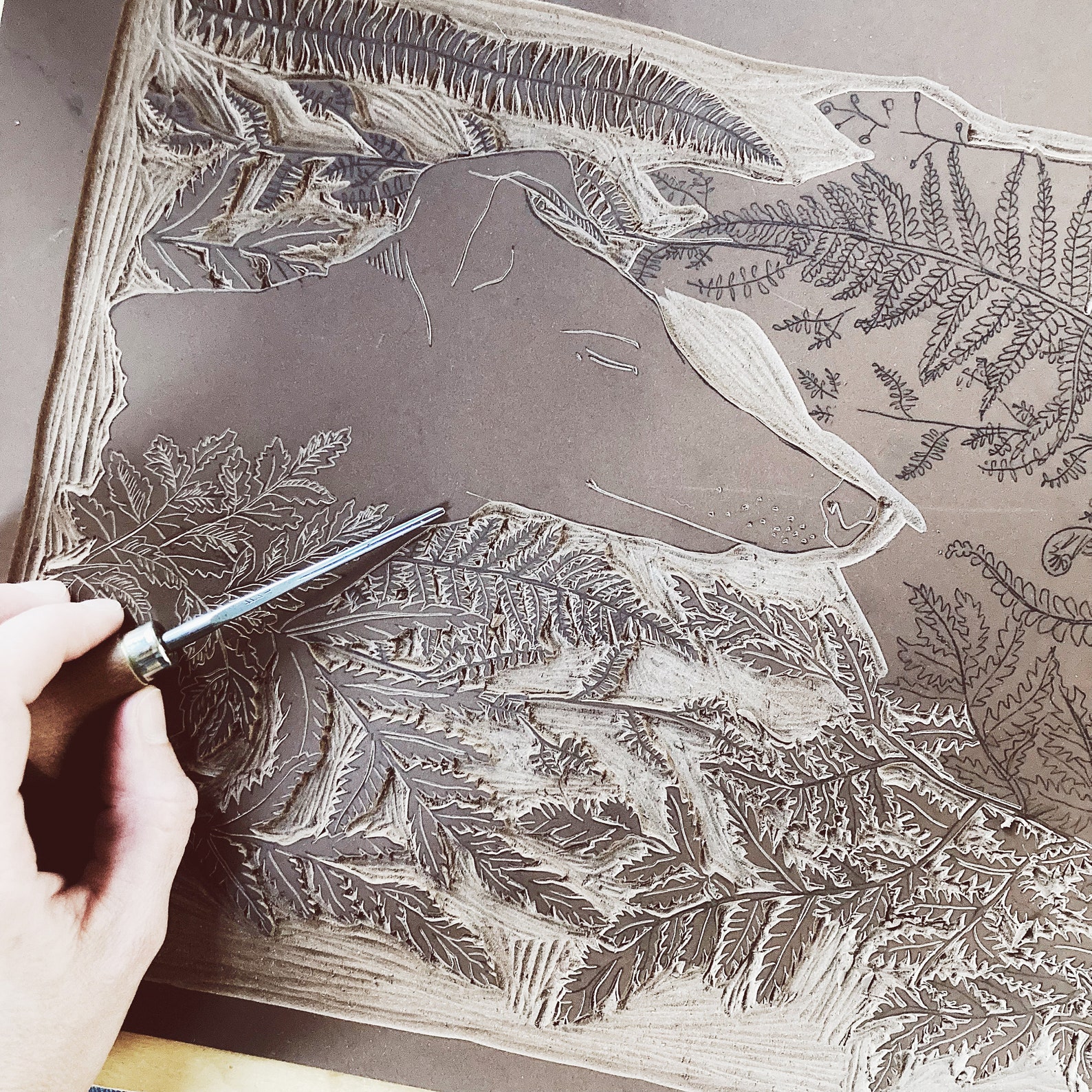 Dog Original Linocut Print Inspired by Walking in the Wild - Etsy