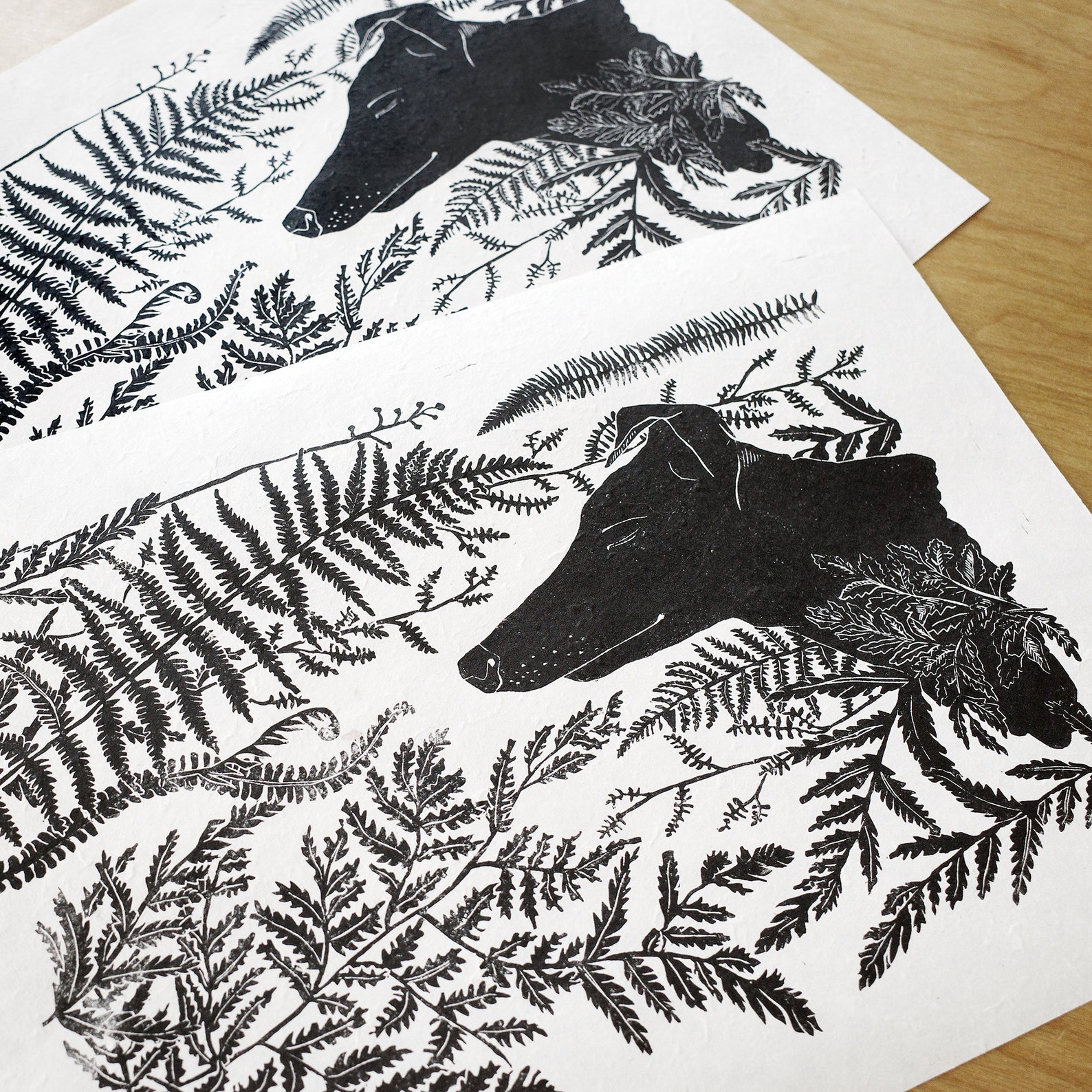 Dog Original Linocut Print Inspired by Walking in the Wild - Etsy