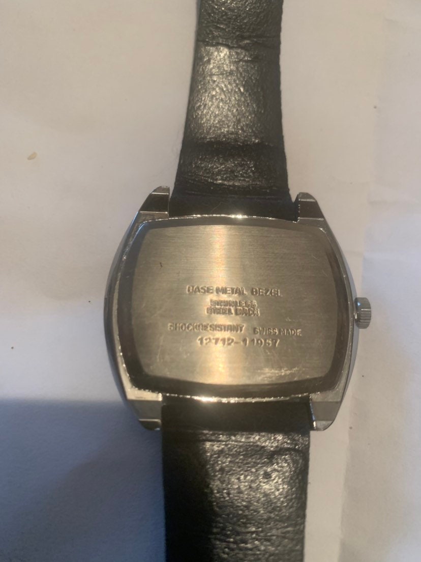 Lucerne 1970s Blue and Silver Tv Face Direct Read Jump Hour Windup ...