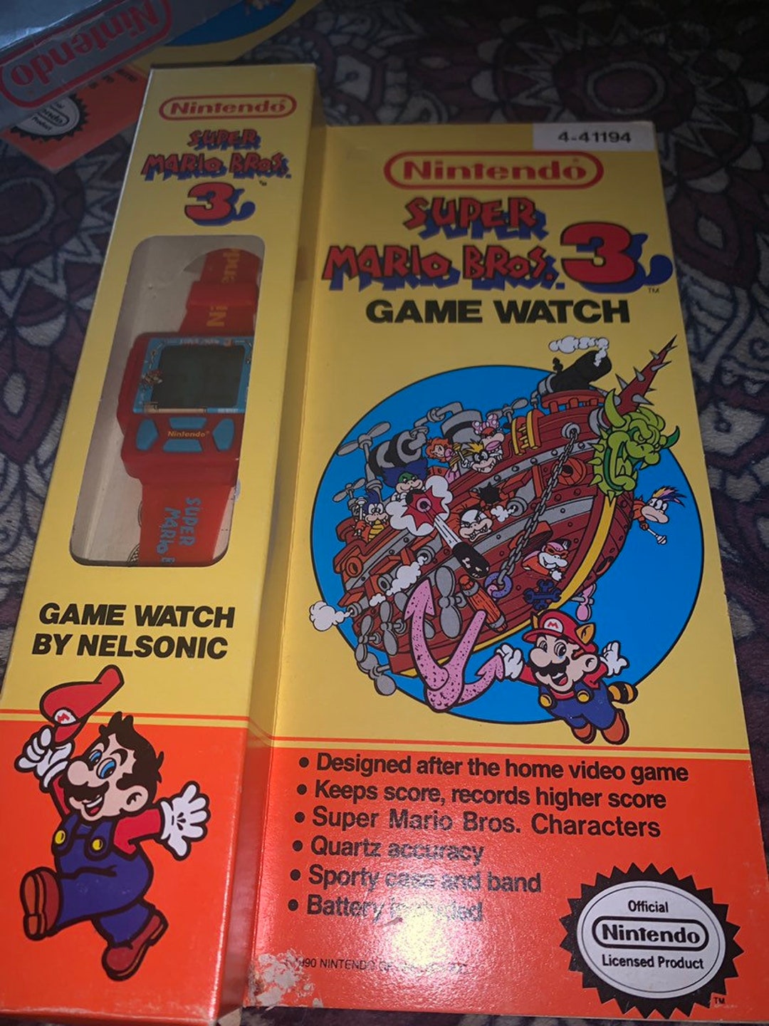 Rare Red Super Mario Bros.. 3 Nintendo Nelsonic Game Watch Mint in Box ...