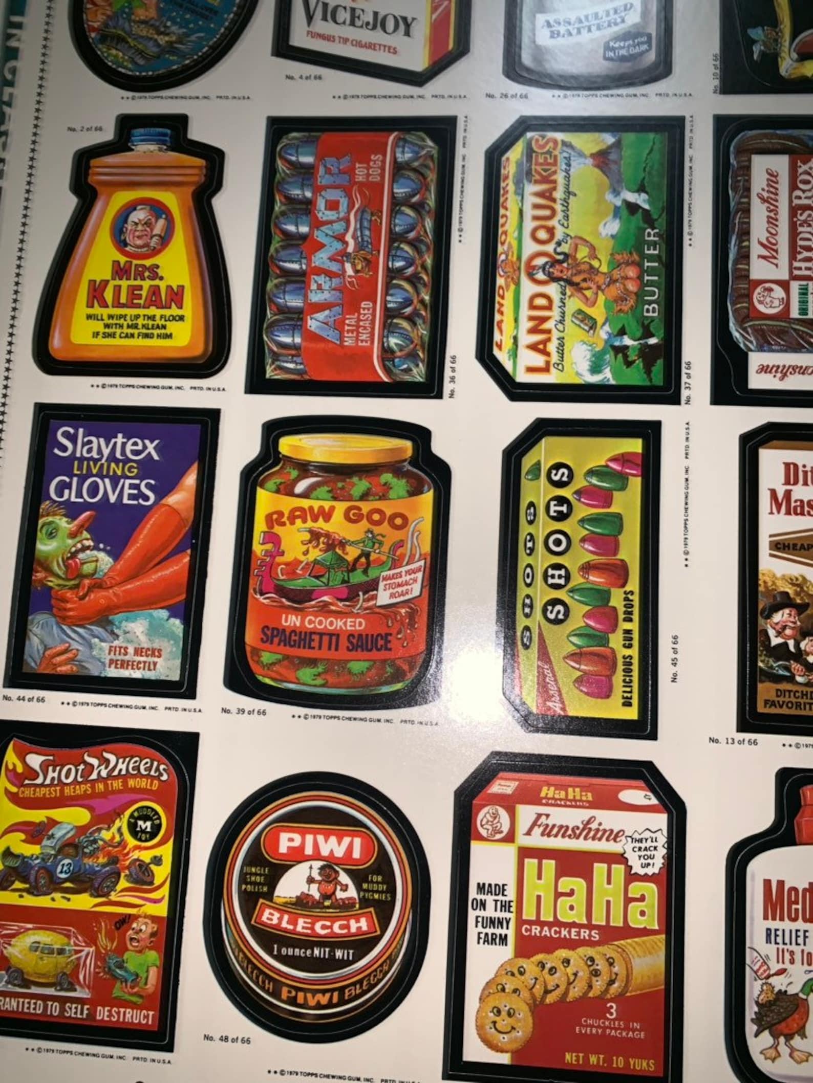 Mint Uncut Sheet of 132 Wacky Pack (wacky Packages) (2 Complete Sets of ...