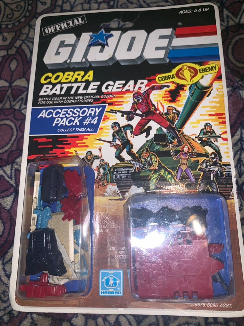GI Joe Cobra Battle Gear Accessory Pack #4 Mint on Card From 1985 by ...