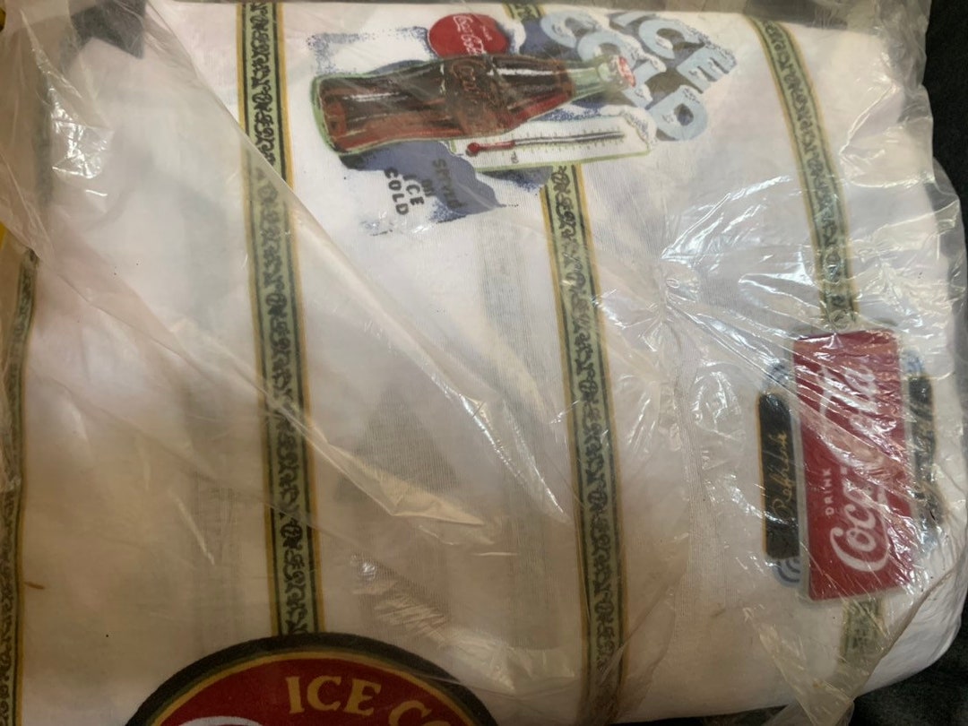 Coke Coca Cola Factory Sealed Mint Unused Double Double Size Bed Sheet ...