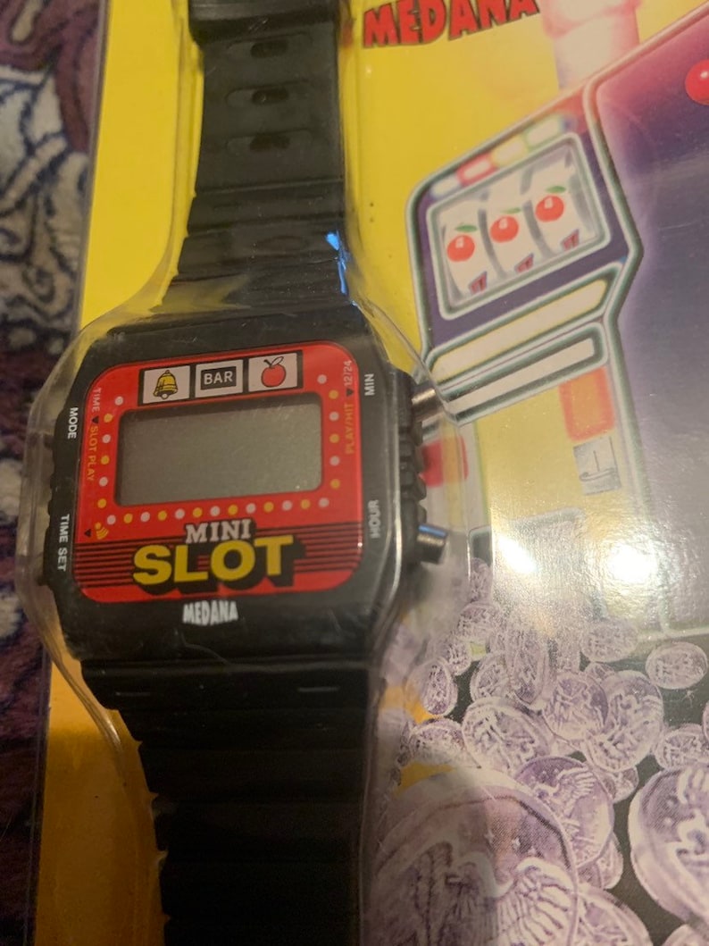 Medena slot machine watch with spinning reels mint sealed in | Etsy