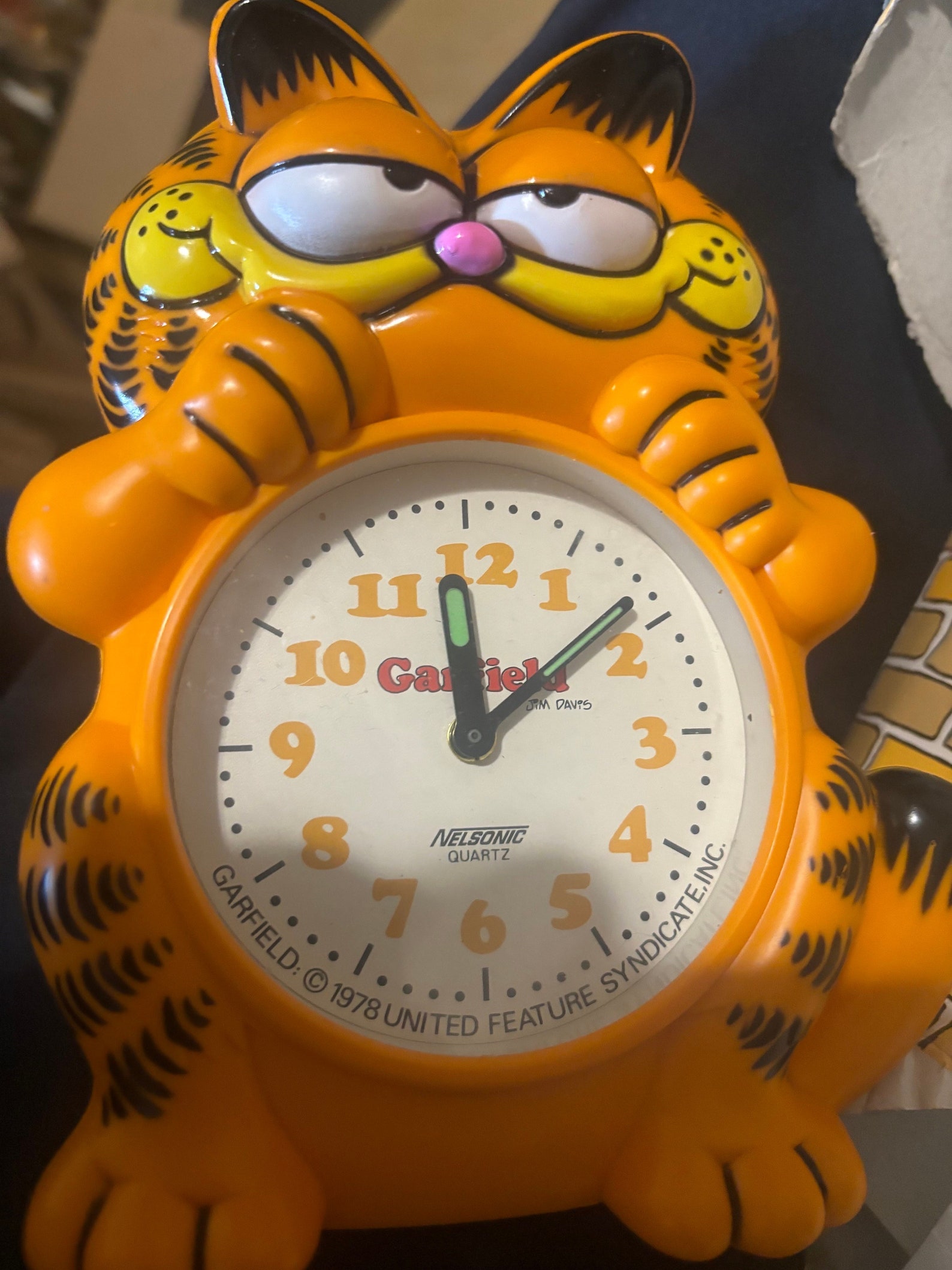 Garfield Battery Operated Alarm Clock in Good Condition With Original ...