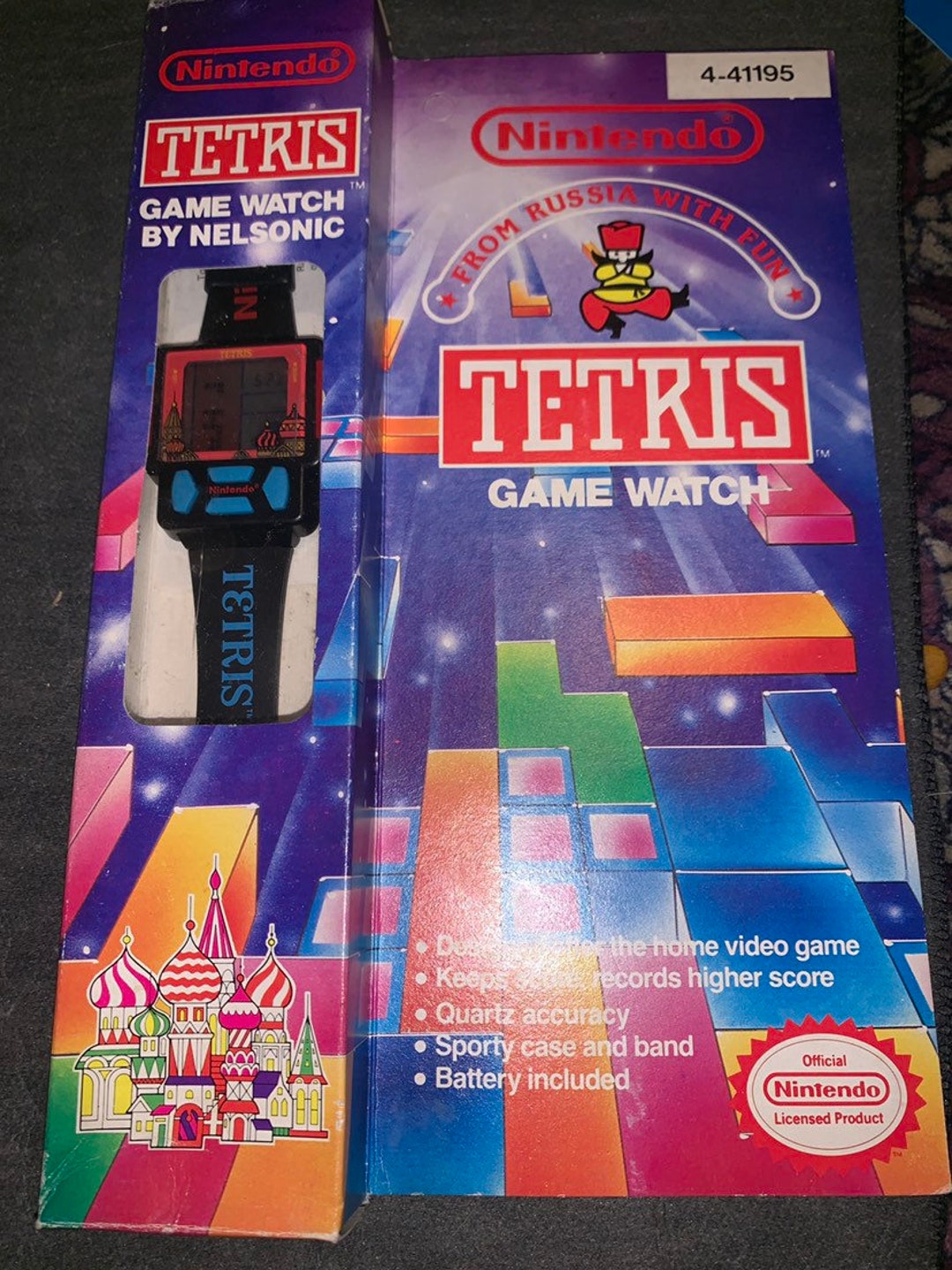 Nintendo TETRIS Game Watch by Nelsonic Mint in Box Working With Battery ...