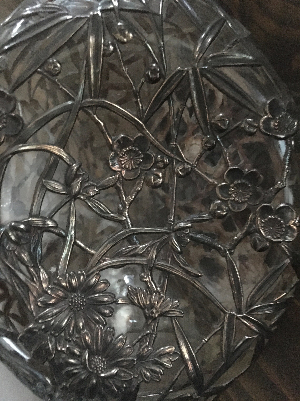 Antique/vintage Filigree Overlay Cordial Set, Hand Blown Glass Bottle ...