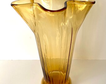 Amber Glass Vase | Etsy