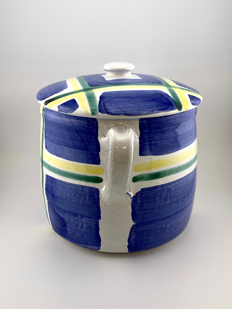 Caleca Pottery Cookie Jar, Bean Pot, Lidded Canister, Hand Painted and ...