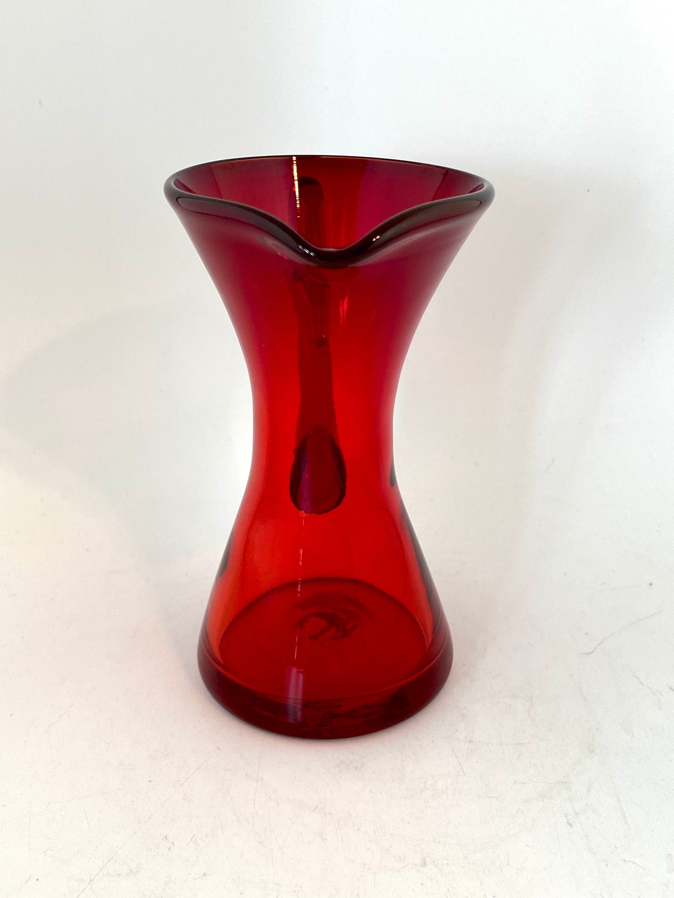 Ruby Red Hand Blown Pilgrim Glass Pitcher Vase - Etsy