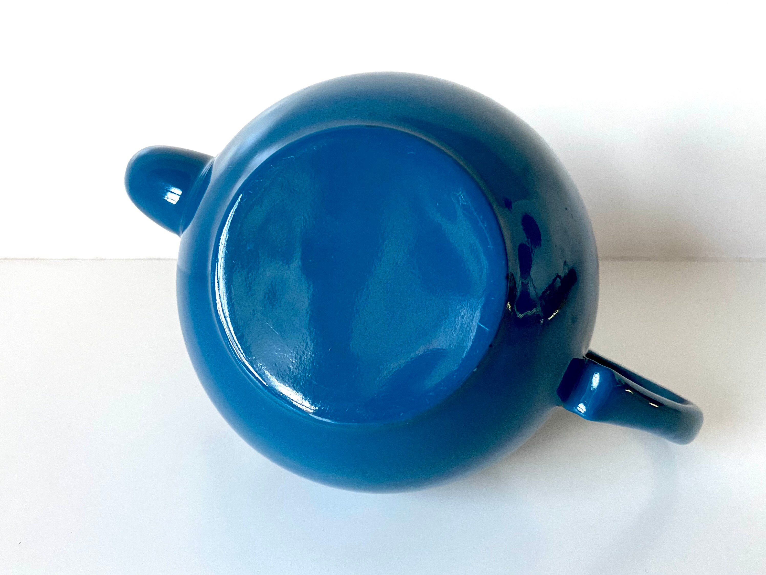 Deep Blue Enamelware Single Serve Teapot With Hinged Lid | Etsy