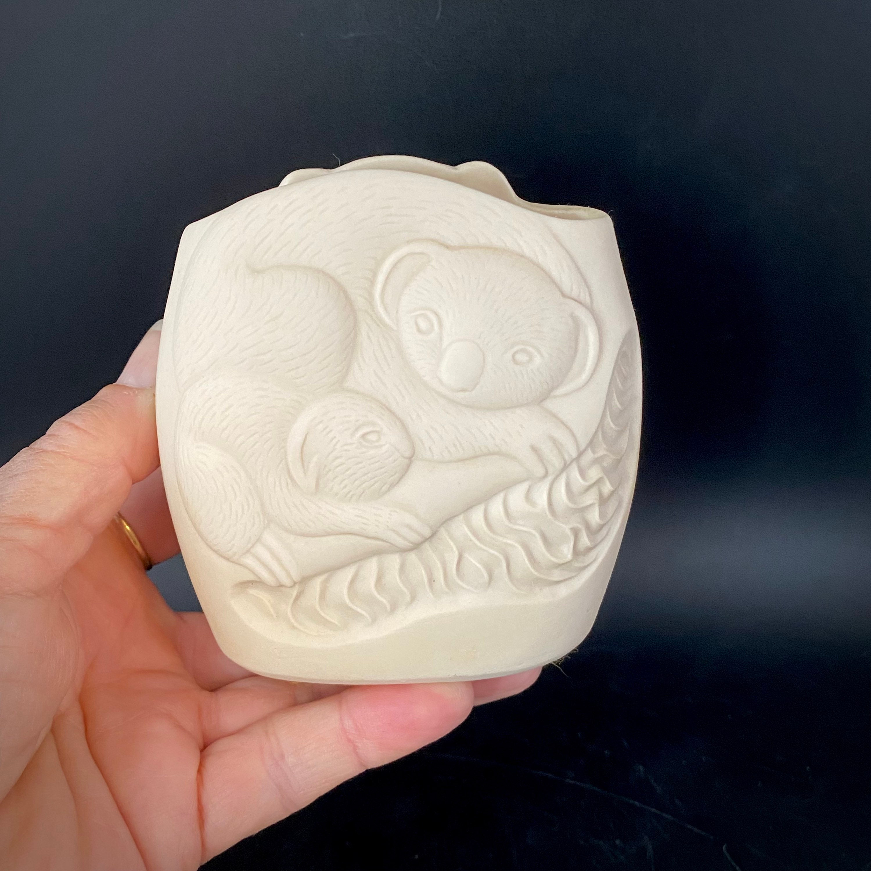 Dayle Rushall Art Pottery Koala Bear Vase Bisque Porcelain - Etsy