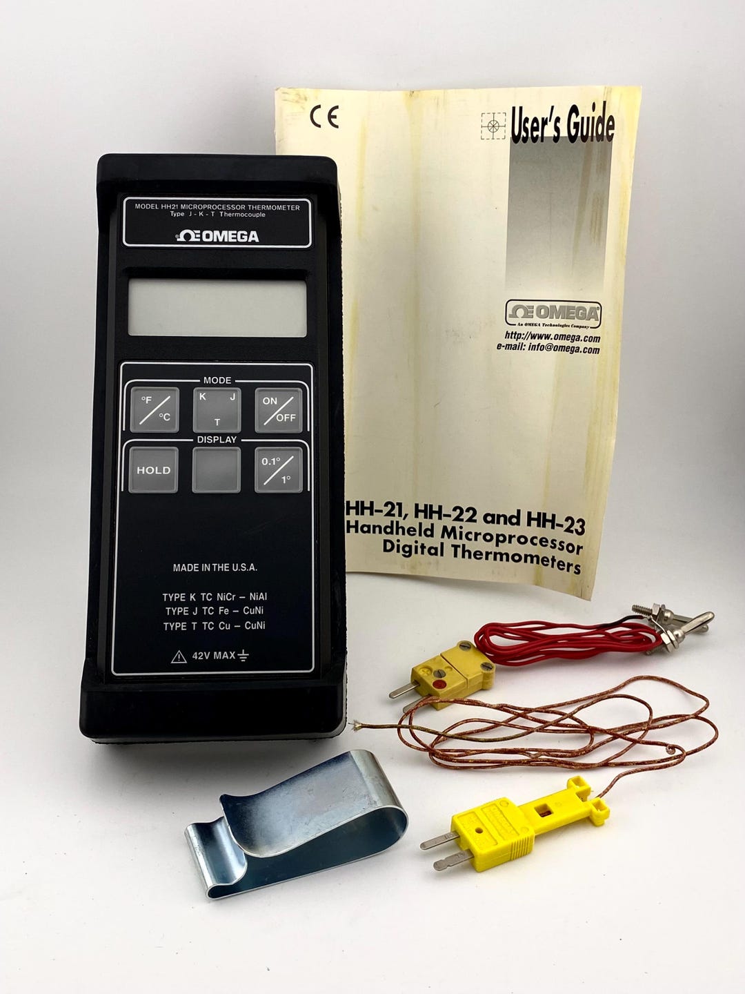 Omega HH21 Thermometer, Type J-K-T, With Case & Probes - Etsy