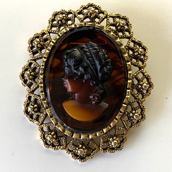Amber Glass Cameo - Etsy