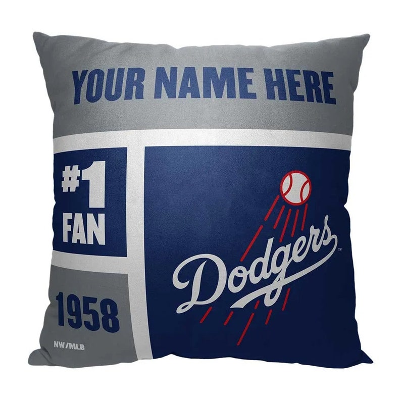 Los Angeles Dodgers Official MLB Colorblock Personalized Throw Pillow ...