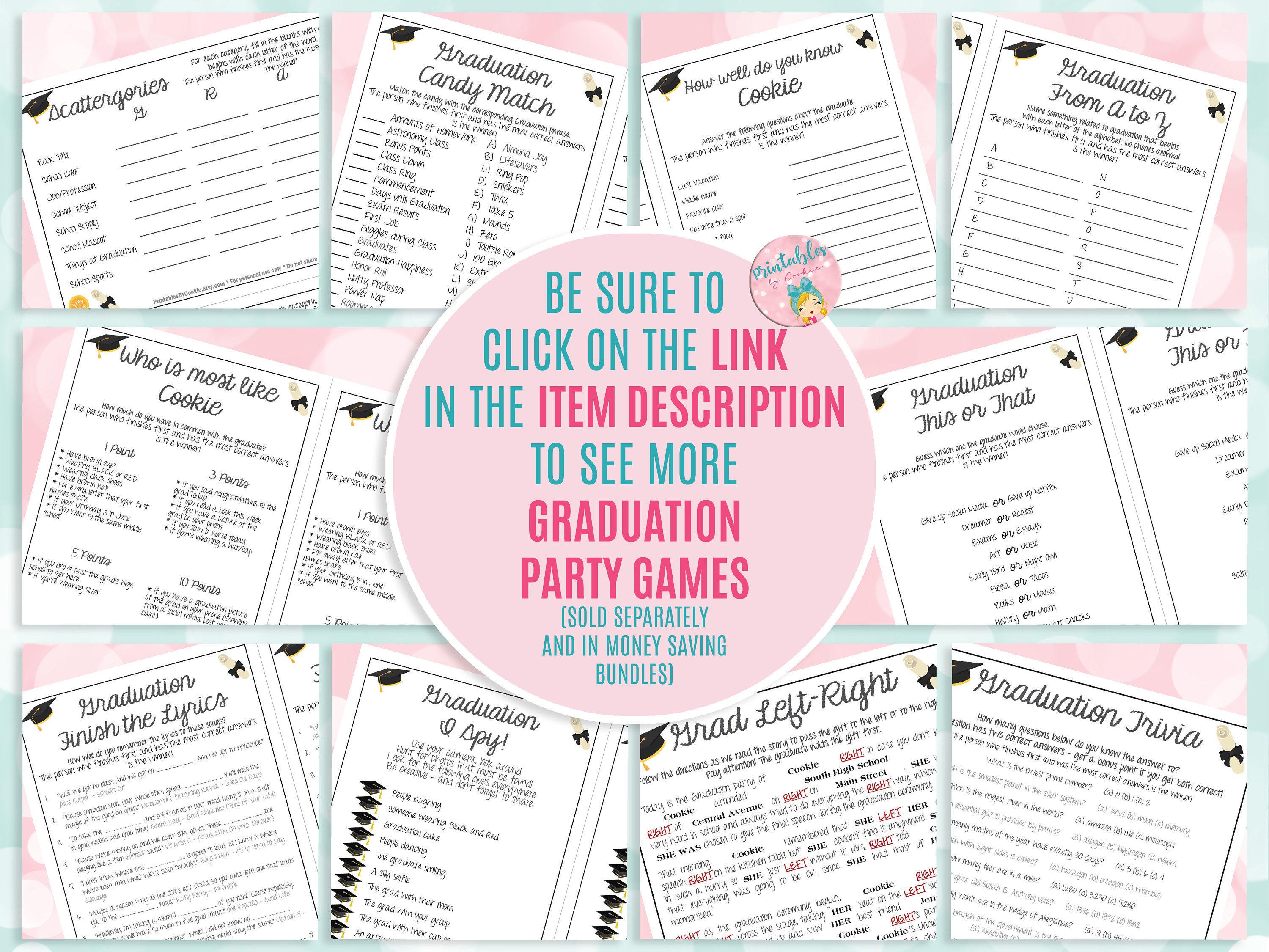 Graduation Party Game: Left Right Game High School & College Party Fun ...