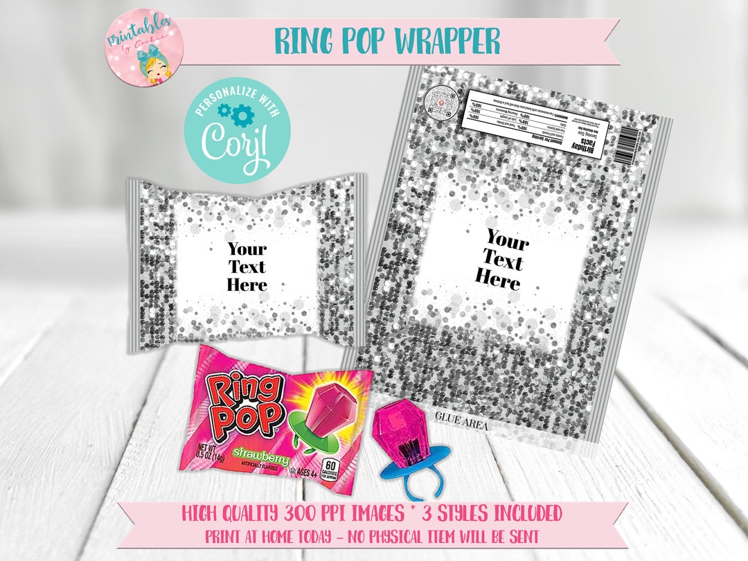Ring Pop Wrapper Digital Ring Pop Label Instant Download Party Favor ...