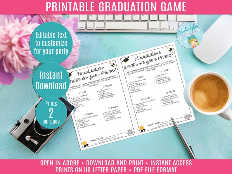Graduation Party Game: Whats on Your Phone High School & College Party ...