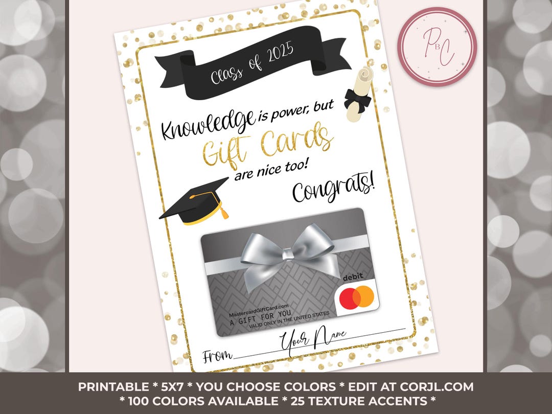 Graduation Gift Card Holder Template | Editable Printable Grad Gift ...