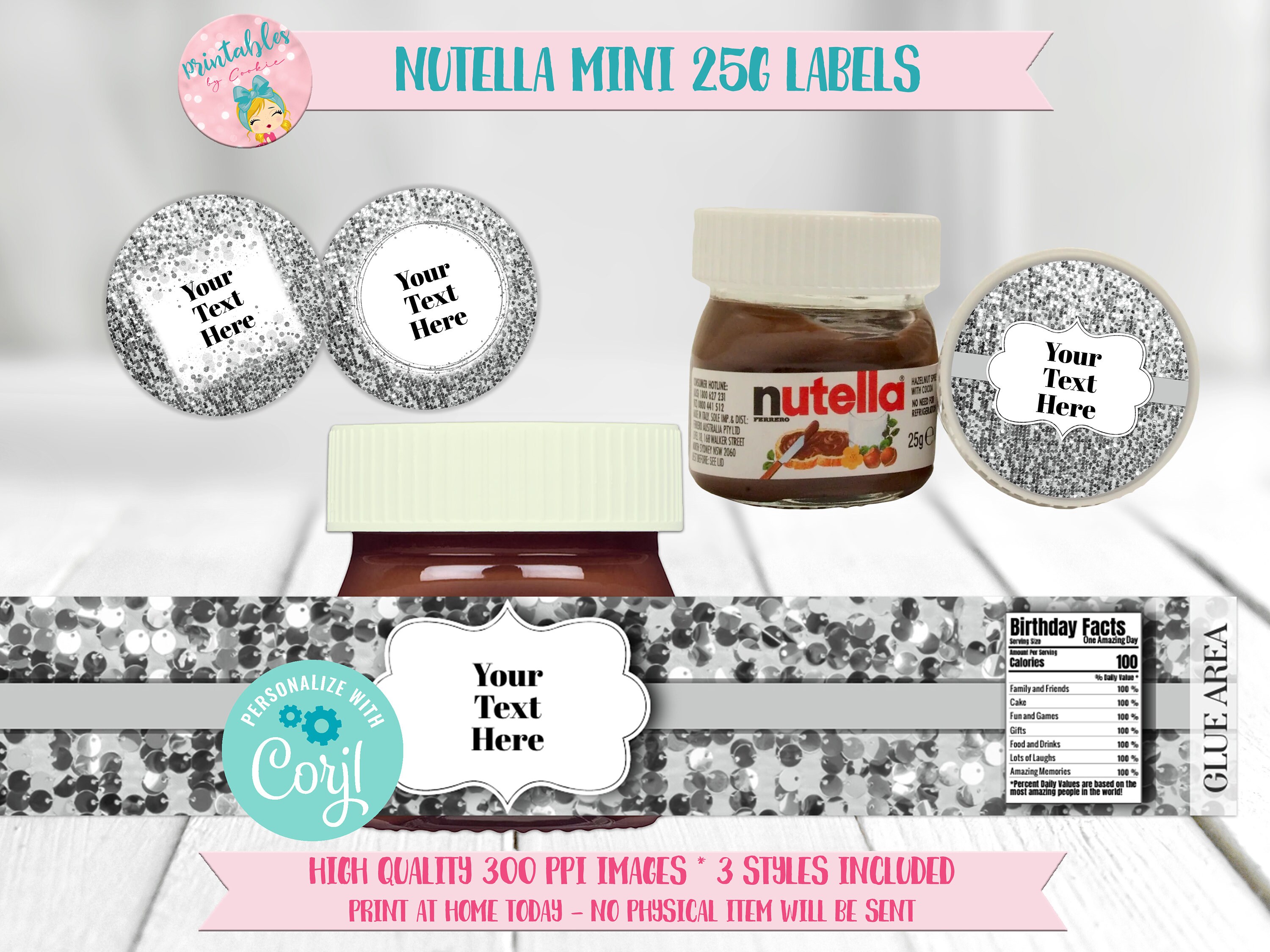 Nutella Label Digital Nutella Wrapper Nutella Mini 25g Instant Download ...